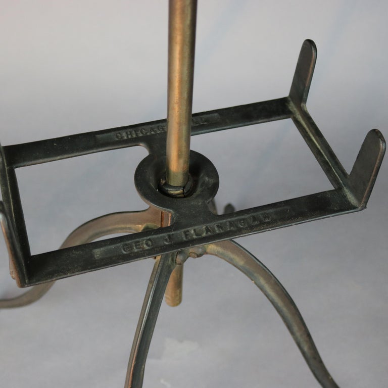 Antique Arts and Crafts Oak and Cast Iron Library Dictionary Book Stand ...