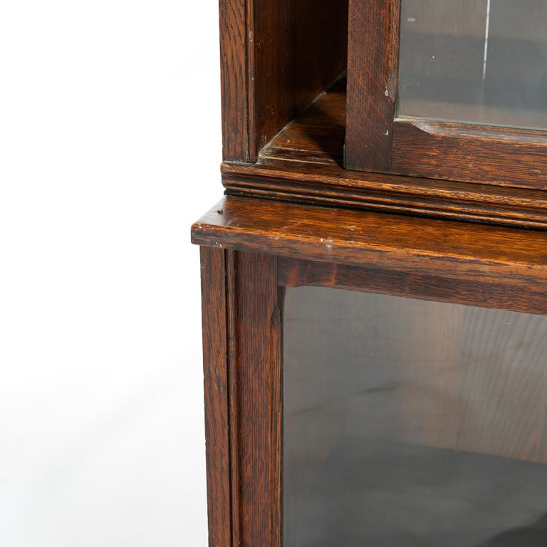 Antique Arts and Crafts Oak Danner Sliding Door Barrister Bookcase ...