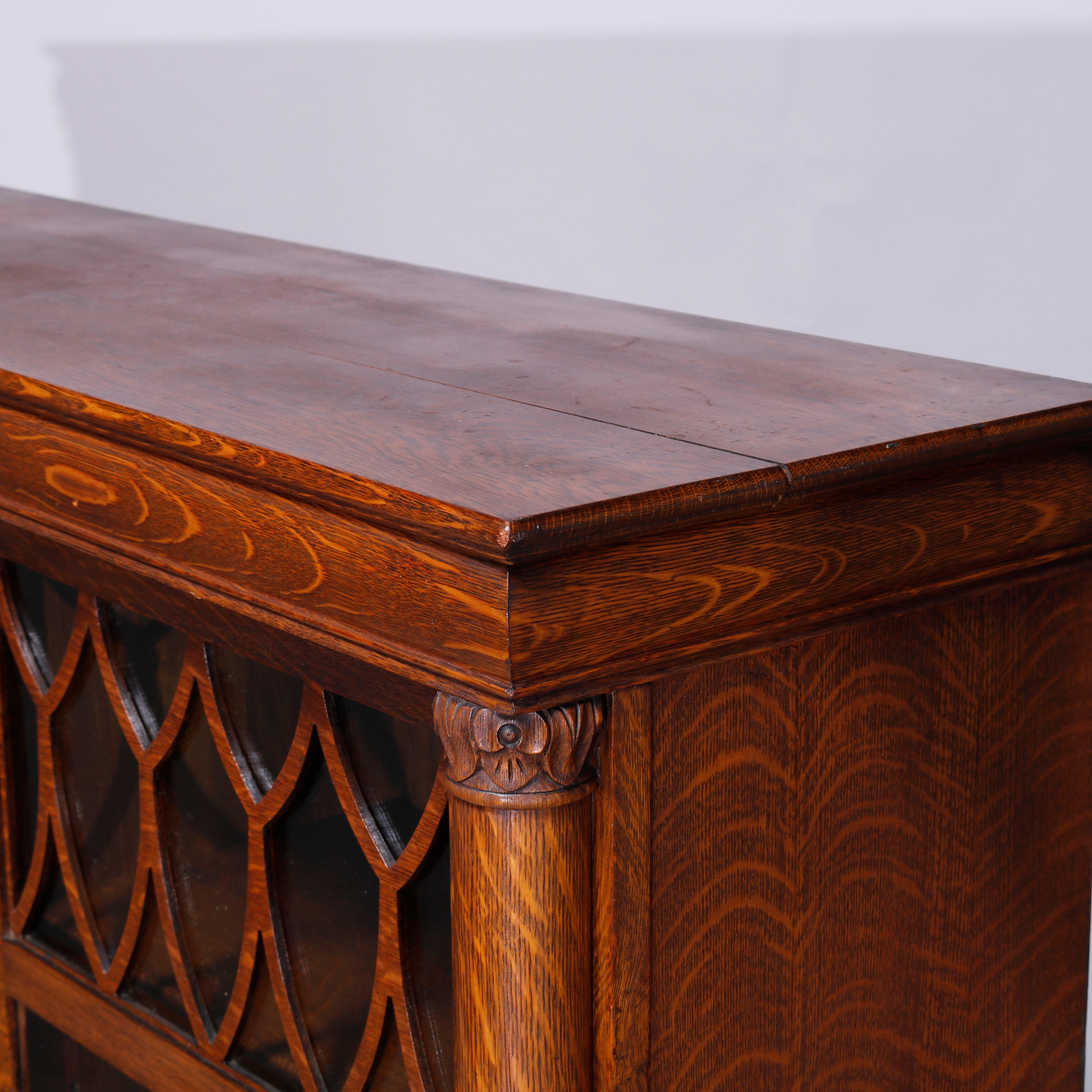 Antique Arts and Crafts Oak Double Door Enclosed Bookcase, c1910 at ...