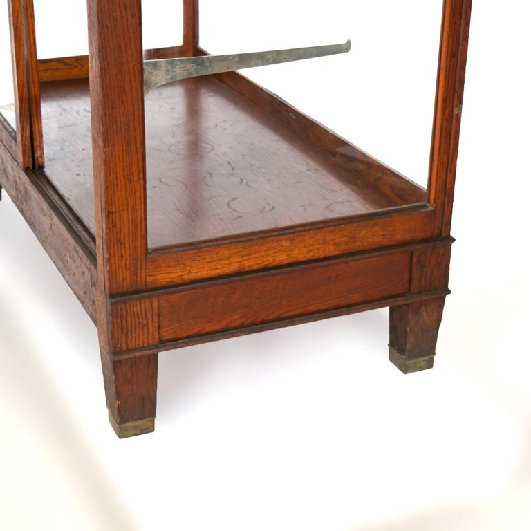 Antique Arts and Crafts Oak and Glass Country Store Counter Display ...
