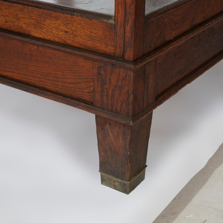 Antique Arts and Crafts Oak and Glass Country Store Counter Display ...