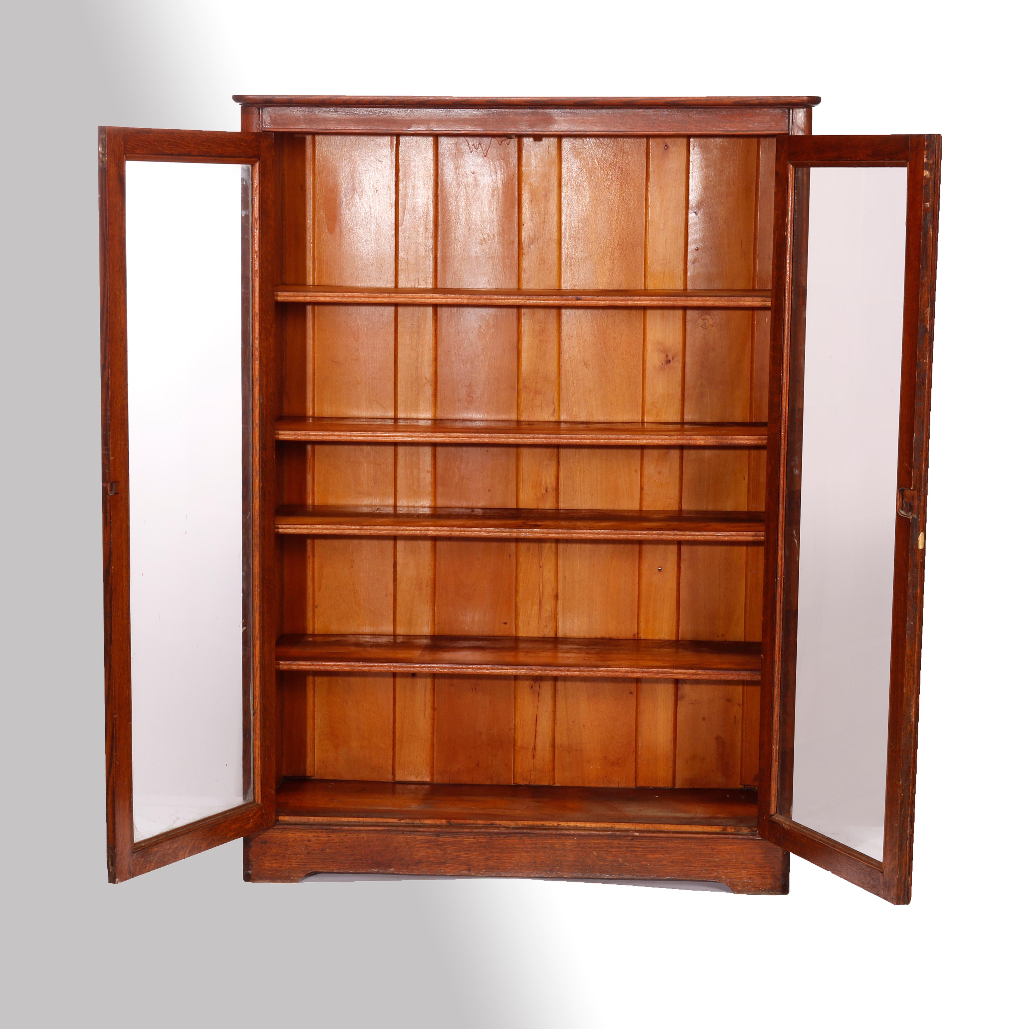 Antique Arts and Crafts Oak Two-Door Enclosed Bookcase, C1910 at ...