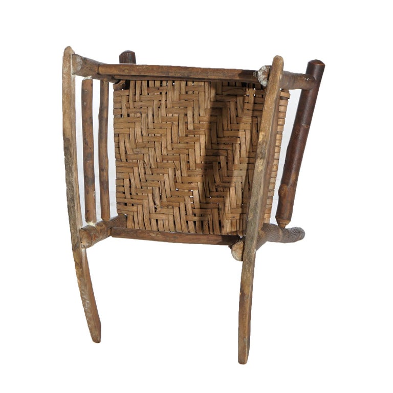 Antique Arts and Crafts Old Hickory Stick Form Rocking Chair, Signed ...