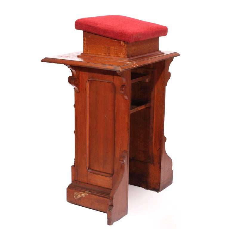 Antique Arts and Crafts Paneled Oak Adjustable Presentation Lectern ...