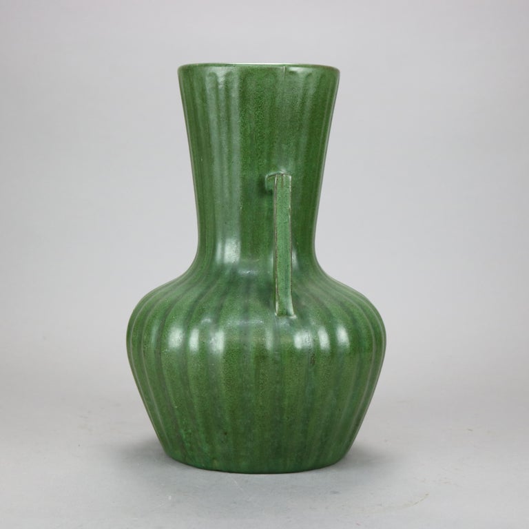 Antique Arts and Crafts Peters and Reed Bulbous Reeded and Handled ...