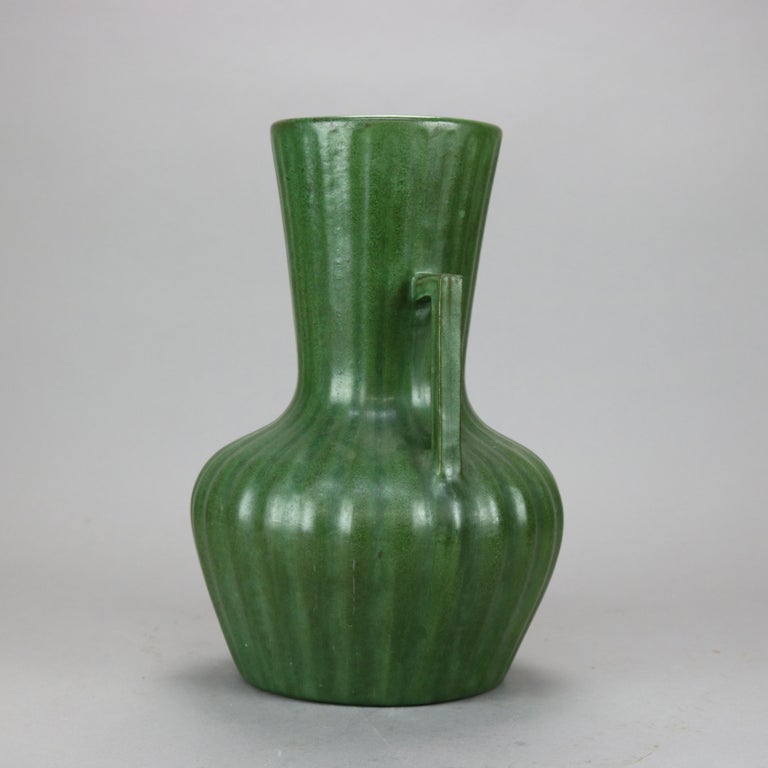 Antique Arts and Crafts Peters and Reed Bulbous Reeded and Handled ...