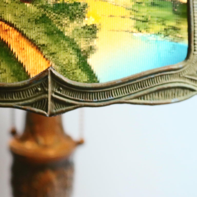 Antique Arts and Crafts Pittsburgh School Reverse Painted Panel Table ...