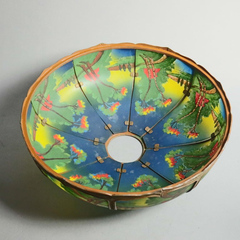 Antique Arts and Crafts Pittsburgh School Reverse Painted Panel Table ...