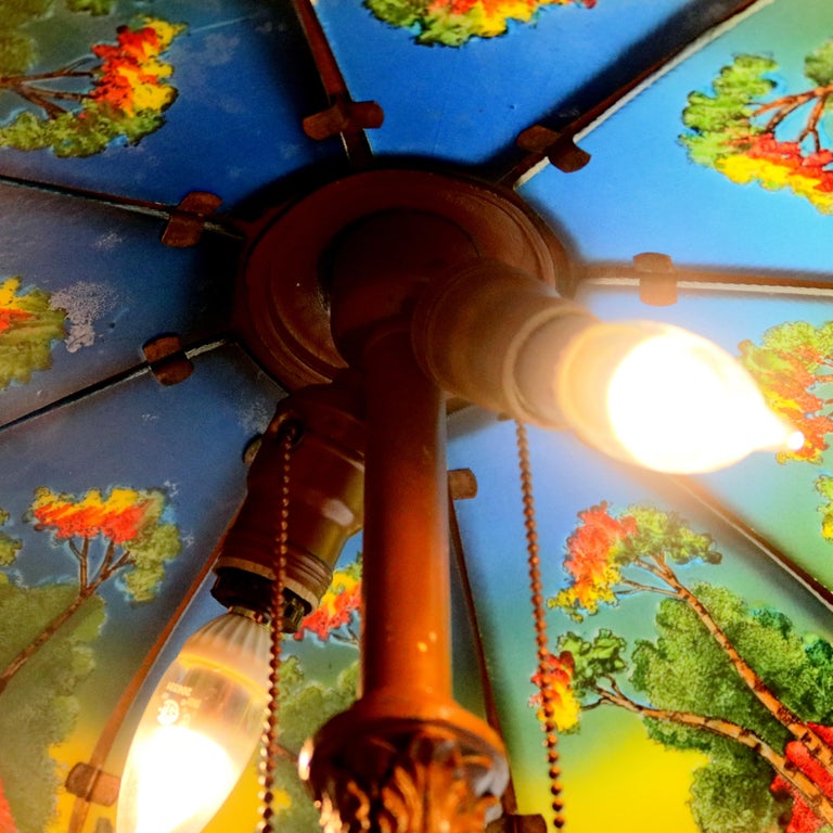 Antique Arts and Crafts Pittsburgh School Reverse Painted Panel Table ...