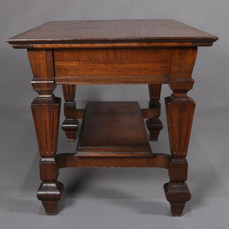 Antique Arts and Crafts R.J. Horner School Quarter Sawn Oak Library ...
