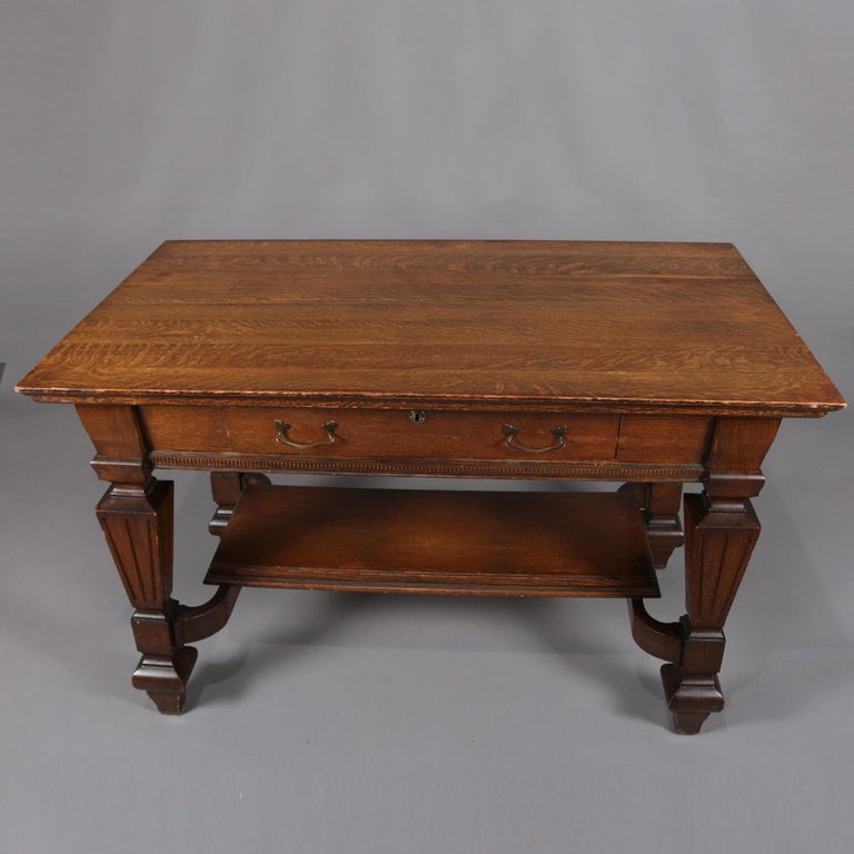 Antique Arts and Crafts R.J. Horner School Quarter Sawn Oak Library ...