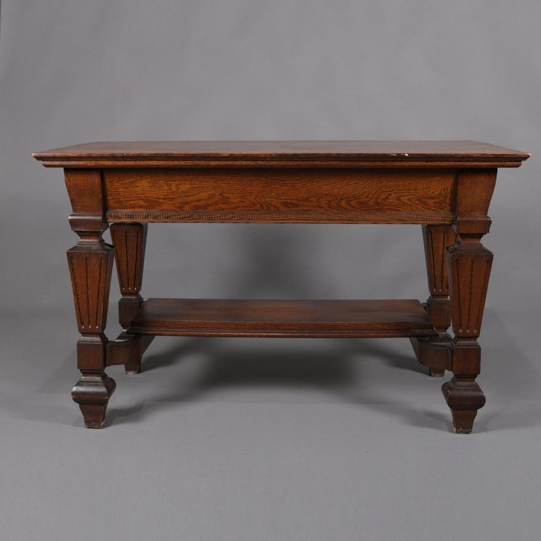 Antique Arts and Crafts R.J. Horner School Quarter Sawn Oak Library ...