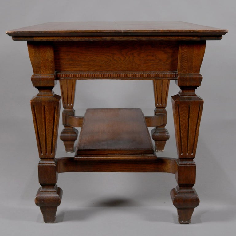 Antique Arts and Crafts R.J. Horner School Quarter Sawn Oak Library ...