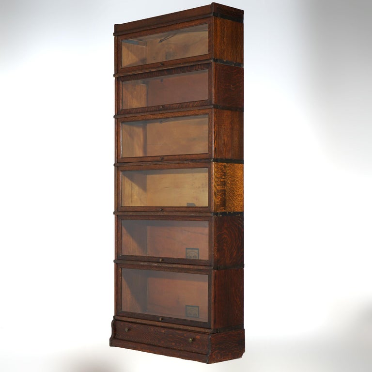 Antique Arts and Crafts Six Stack Globe Wernicke Oak Barrister Bookcase circa 1910 For Sale at ...