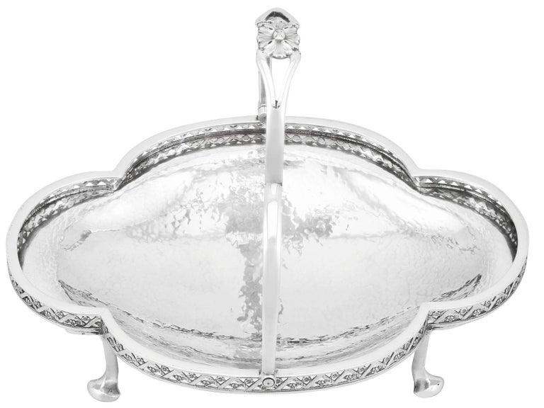 Antique Arts and Crafts Sterling Silver Basket For Sale at 1stDibs