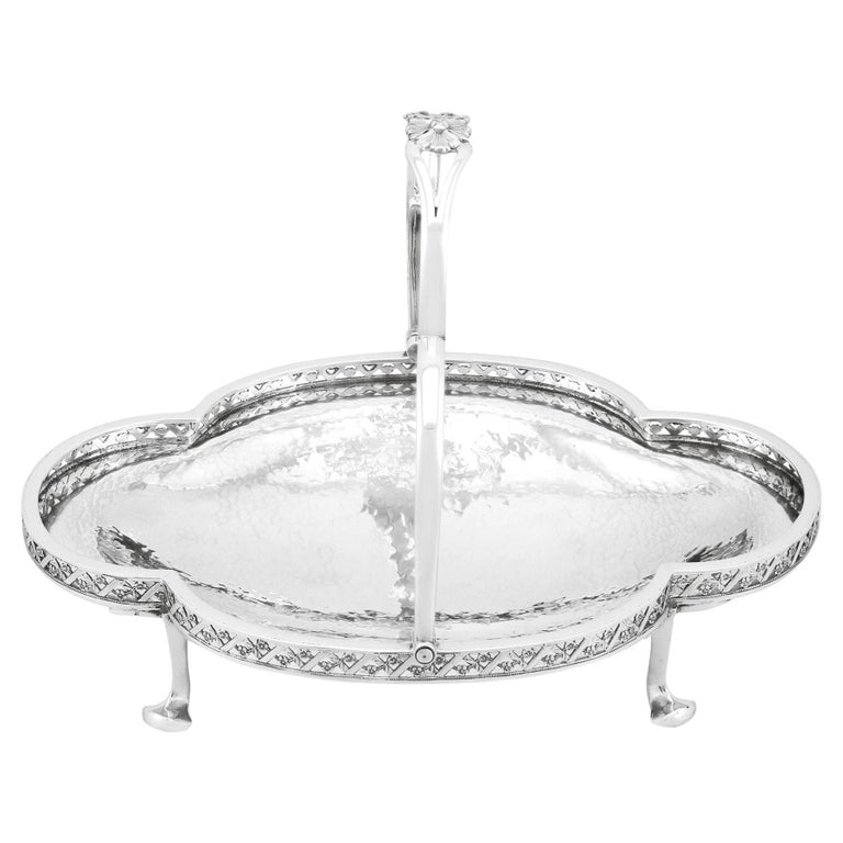 Antique Arts and Crafts Sterling Silver Basket For Sale at 1stDibs