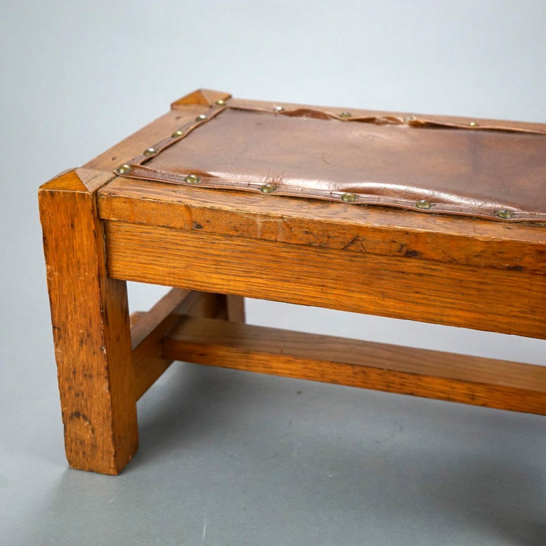 Antique Arts and Crafts Stickley School Mission Oak Footstool, Circa ...