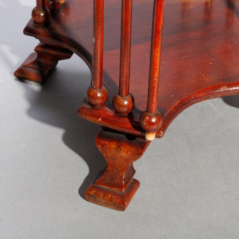 Antique Arts and Crafts Style Mahogany Stick and Ball Side Table, 20th ...