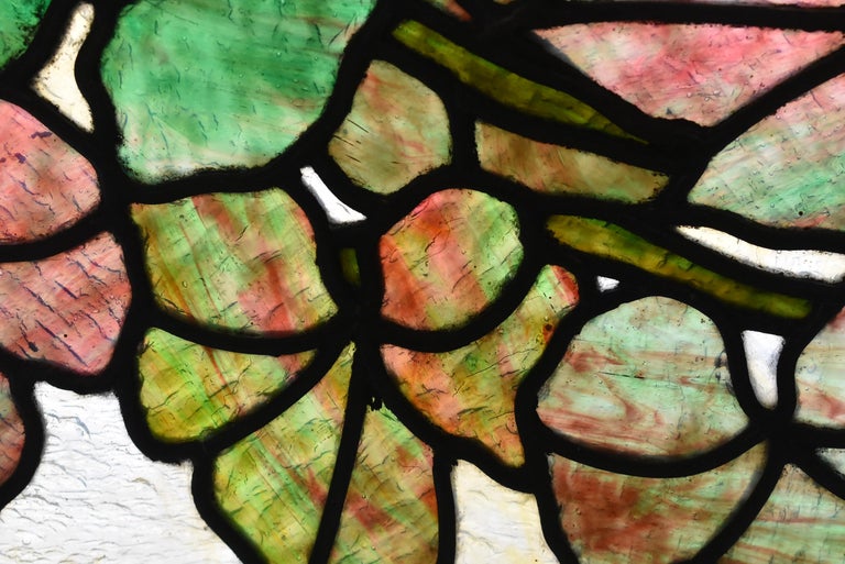 Antique Arts and Crafts Three-Piece Grape Trellis Leaded Glass Windows ...