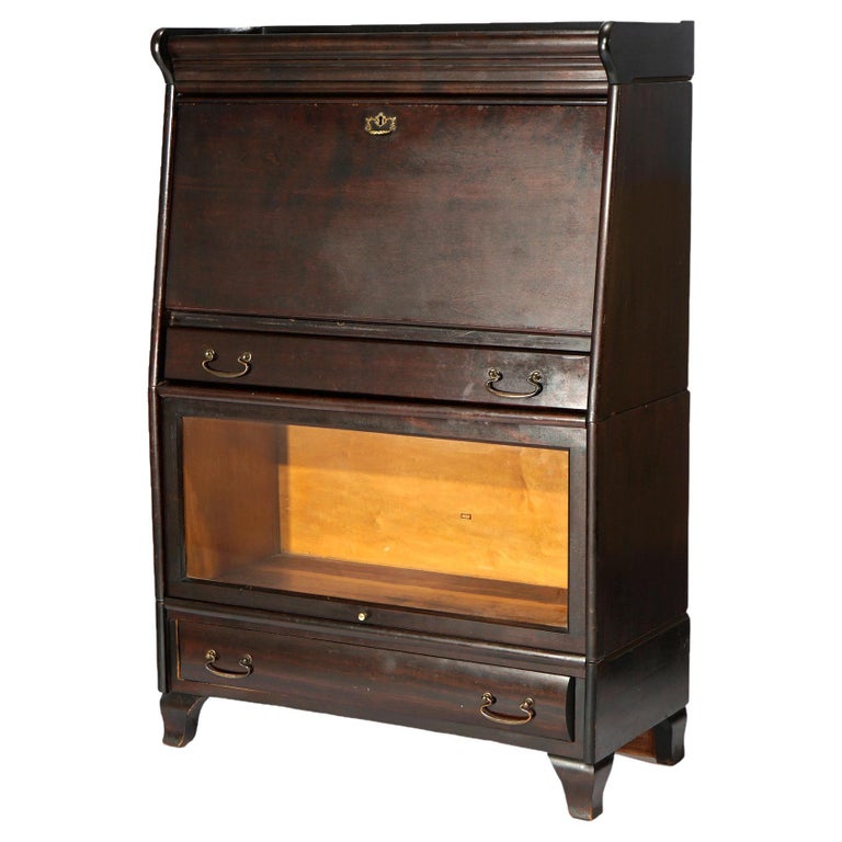 Antique Arts and Crafts Weis Mahogany Two-Stack Barrister Bookcase ...