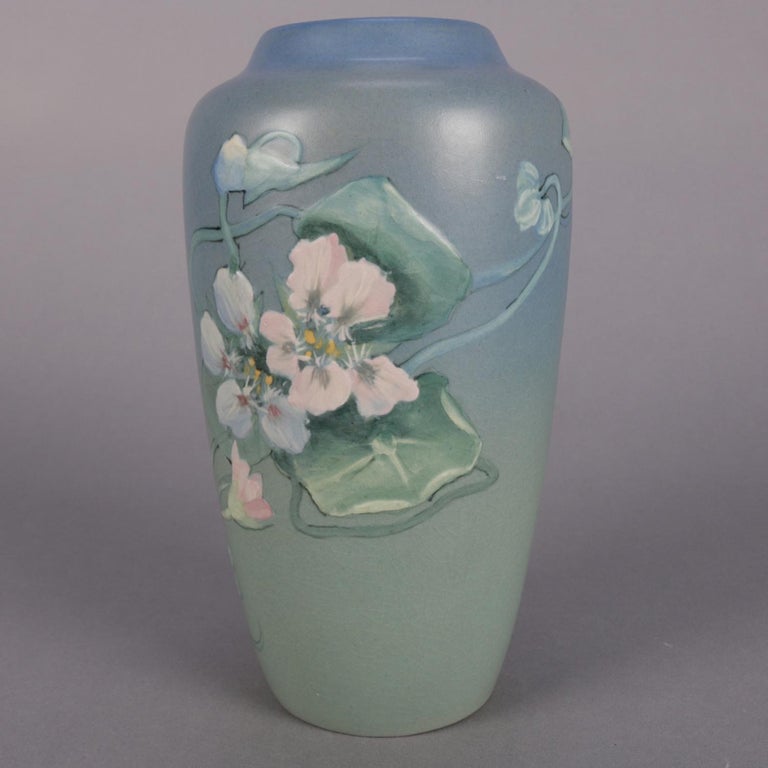 Antique Arts and Crafts Weller Hand-Painted Art Pottery Vase, Artist Signed at 1stDibs