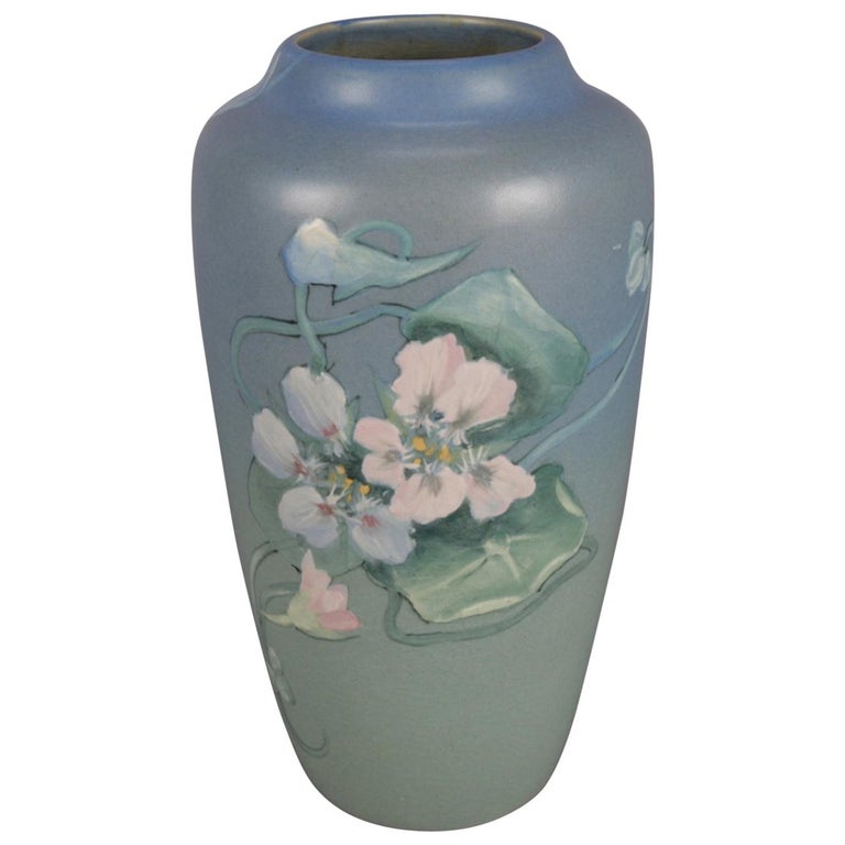 Antique Arts and Crafts Weller Hand-Painted Art Pottery Vase, Artist Signed at 1stDibs