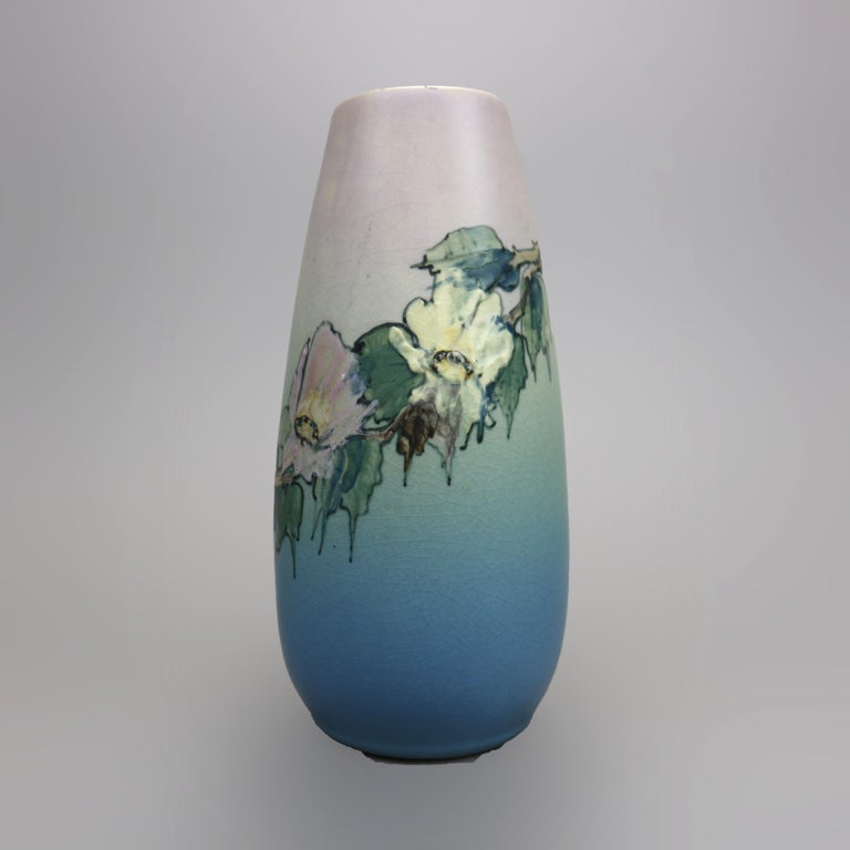 Antique Arts and Crafts Weller Hudson Art Pottery Stylized Floral Vase ...