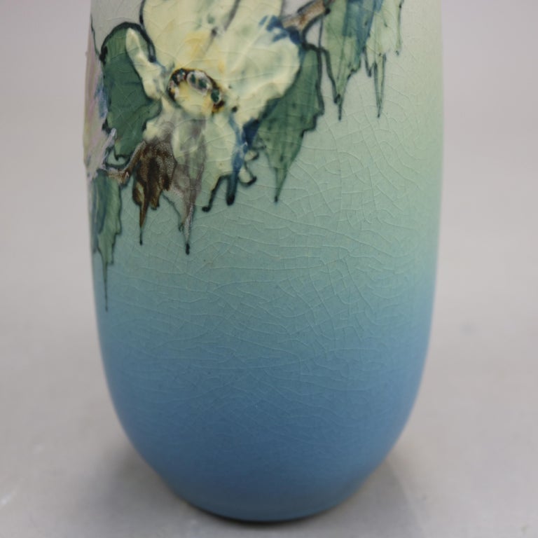 Antique Arts and Crafts Weller Hudson Art Pottery Stylized Floral Vase ...