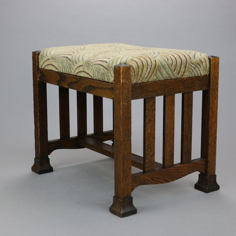 Antique Arts and Mission Oak Footstool circa 1910 at 1stDibs