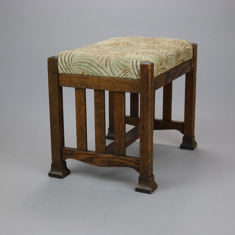 Antique Arts and Mission Oak Footstool circa 1910 at 1stDibs