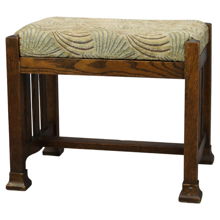Antique Arts and Mission Oak Footstool circa 1910 at 1stDibs