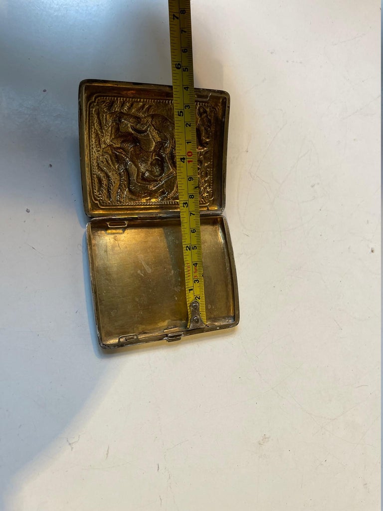 Antique Asian Export Silver Cigarette Case with Battlescene For Sale at ...
