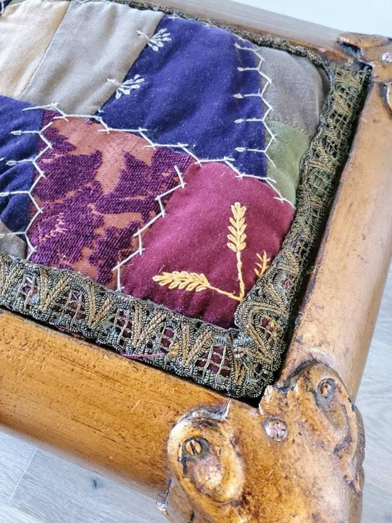 Antique Asian Gilt Bronze Cast Iron Ottoman For Sale at 1stDibs