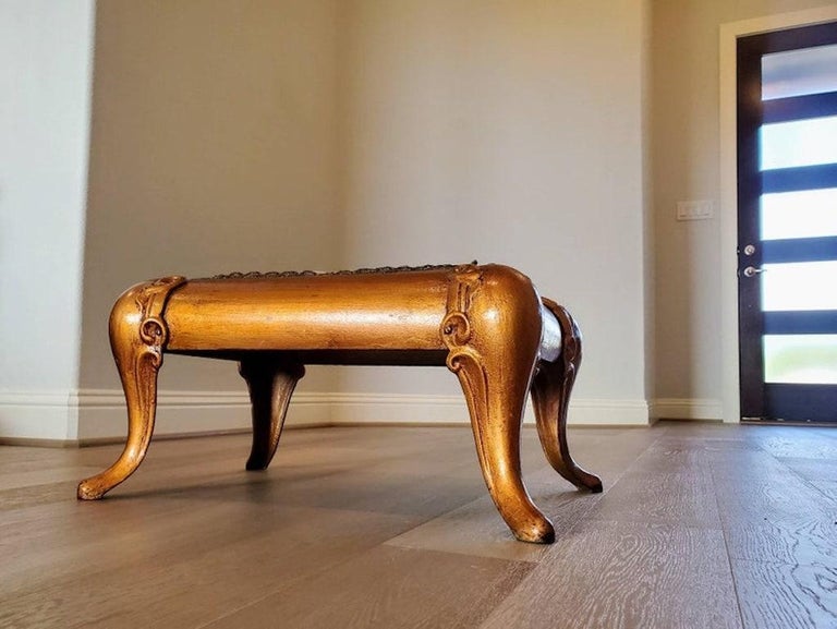 Antique Asian Gilt Bronze Cast Iron Ottoman For Sale at 1stDibs