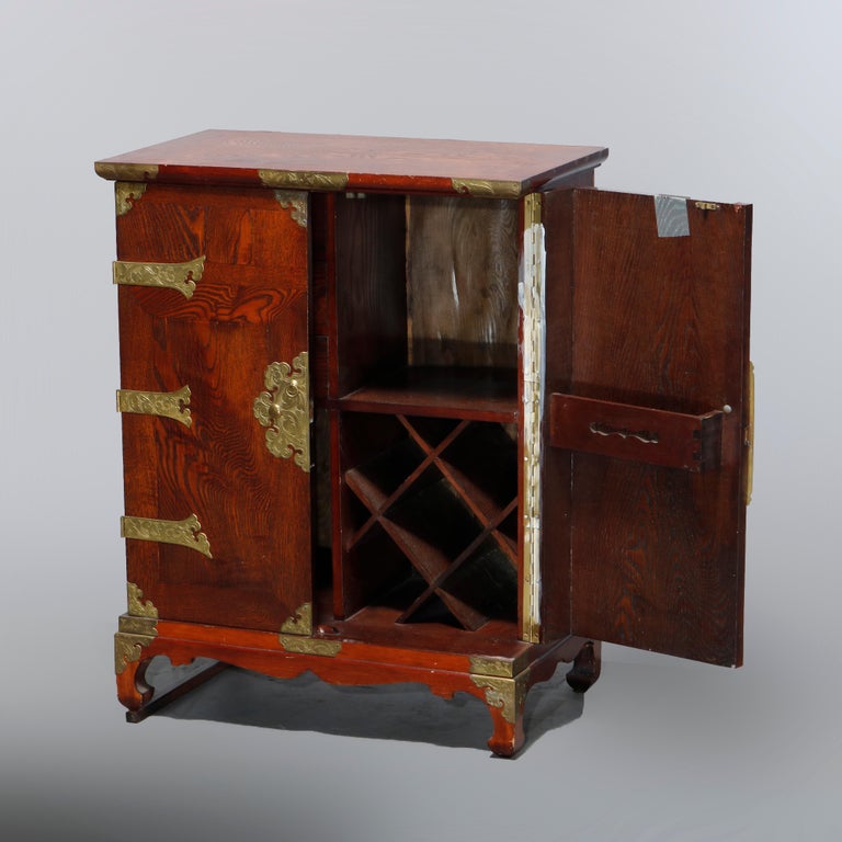 Antique Asian Mixed Wood and Brass Cellarette Cabinet, 20th Century at ...