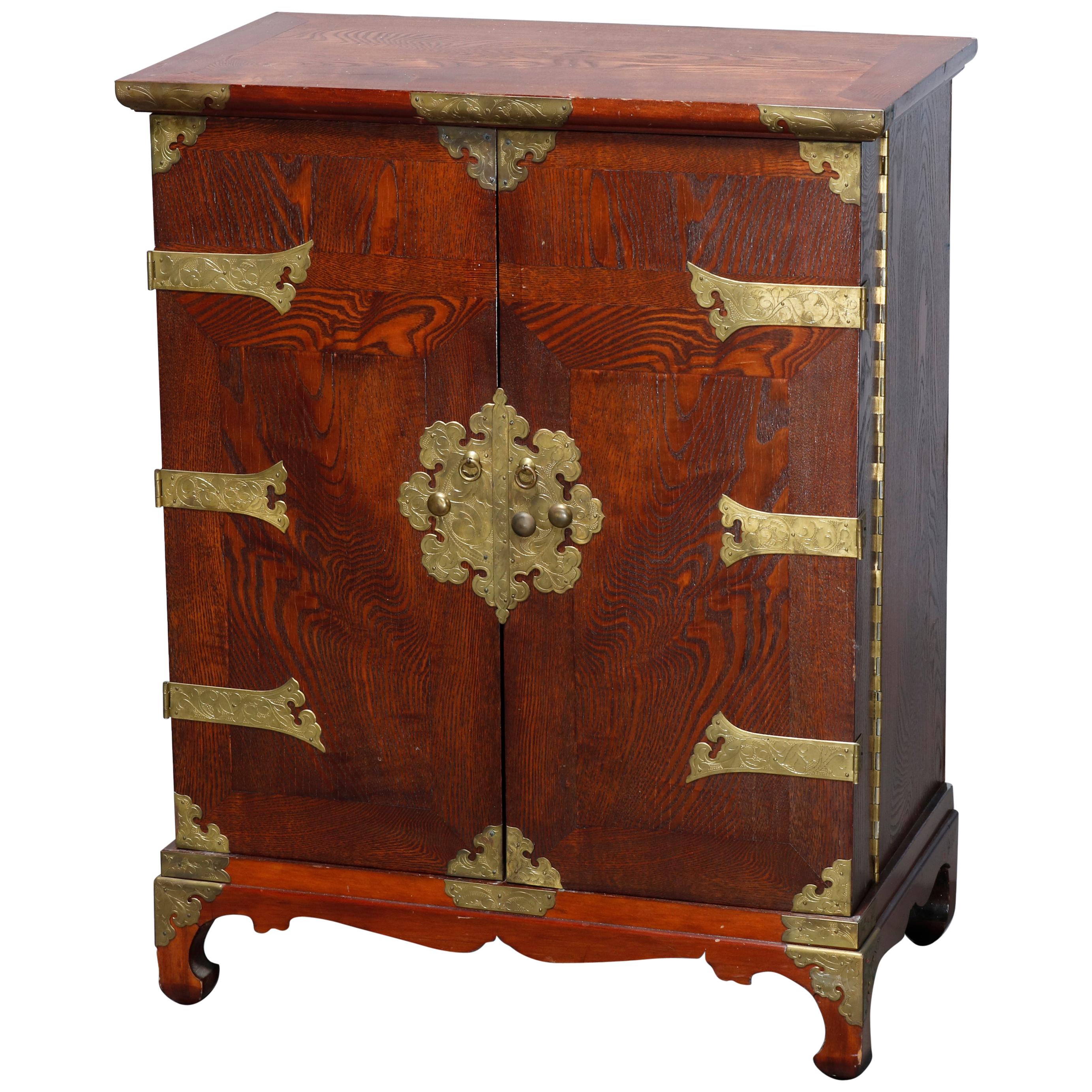 Antique Asian Mixed Wood and Brass Cellarette Cabinet, 20th Century at ...