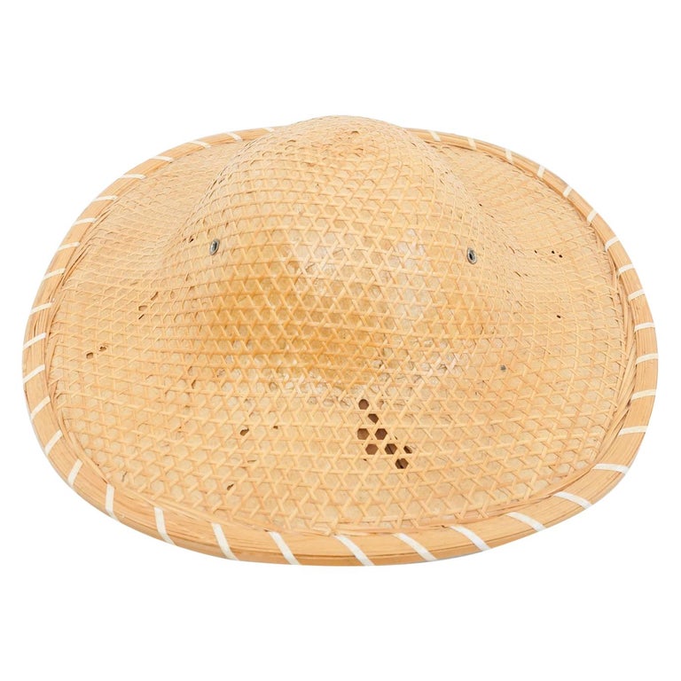 Antique Asian Rattan Hat, circa 1950 For Sale at 1stDibs