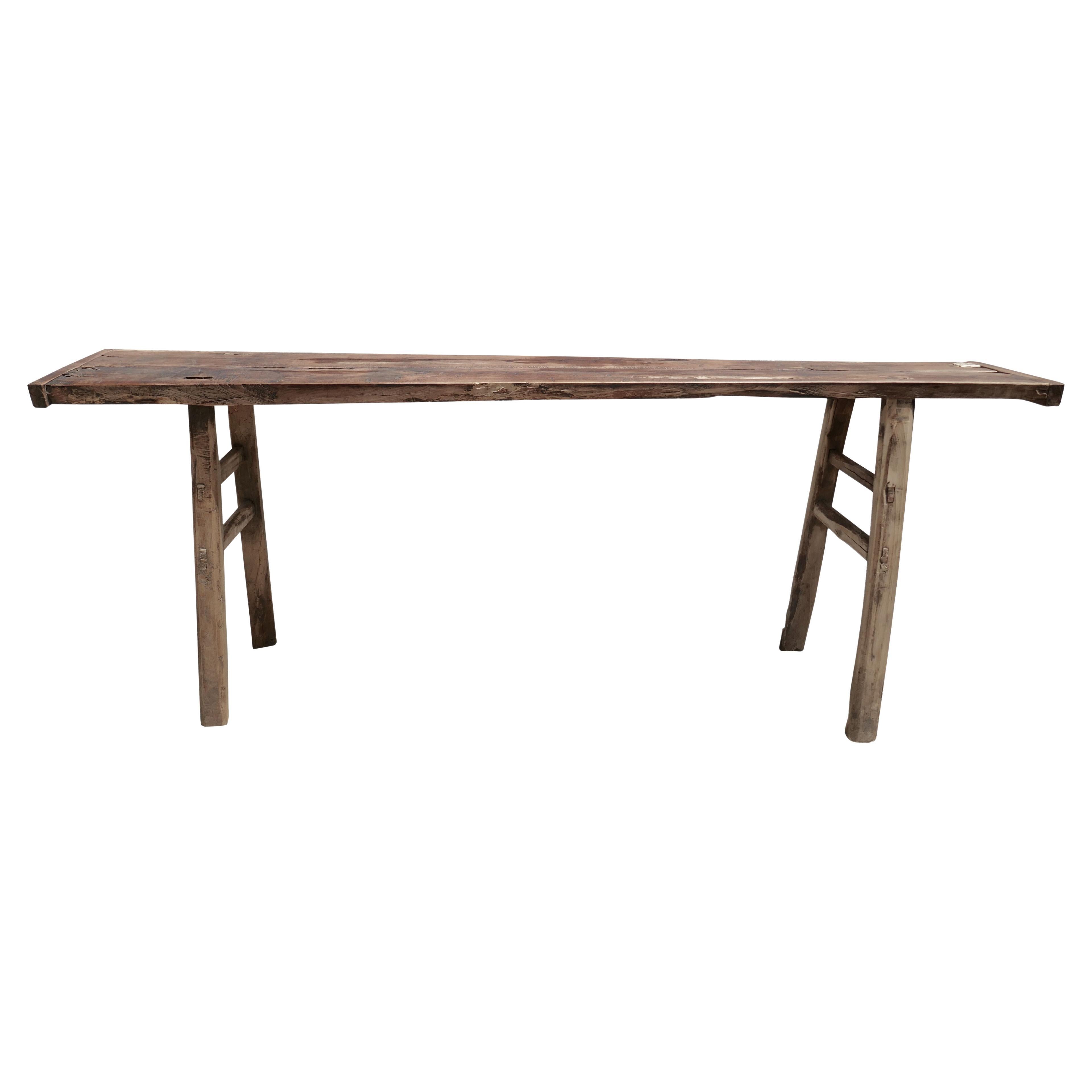 Rustic Antique Indonesian Console Table with Distressed Wood and A ...