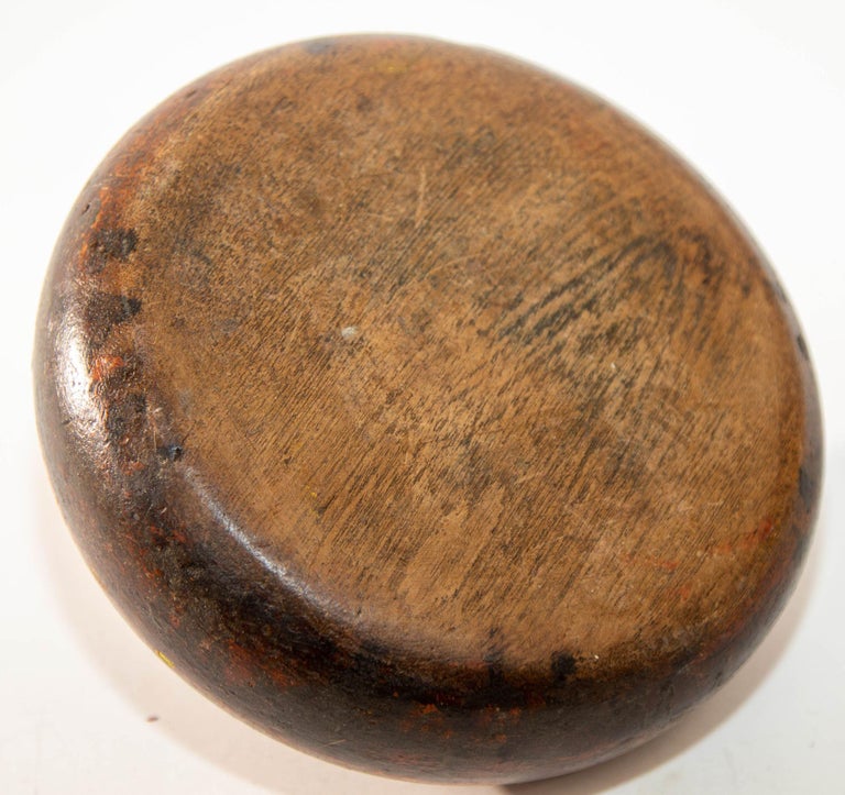 Antique Asian Wood Opium Container with Lid and Brass Pull For Sale at ...