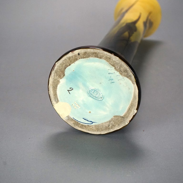 Antique Austrian Arts and Crafts Hand Painted Iris Pottery Vase, Circa ...