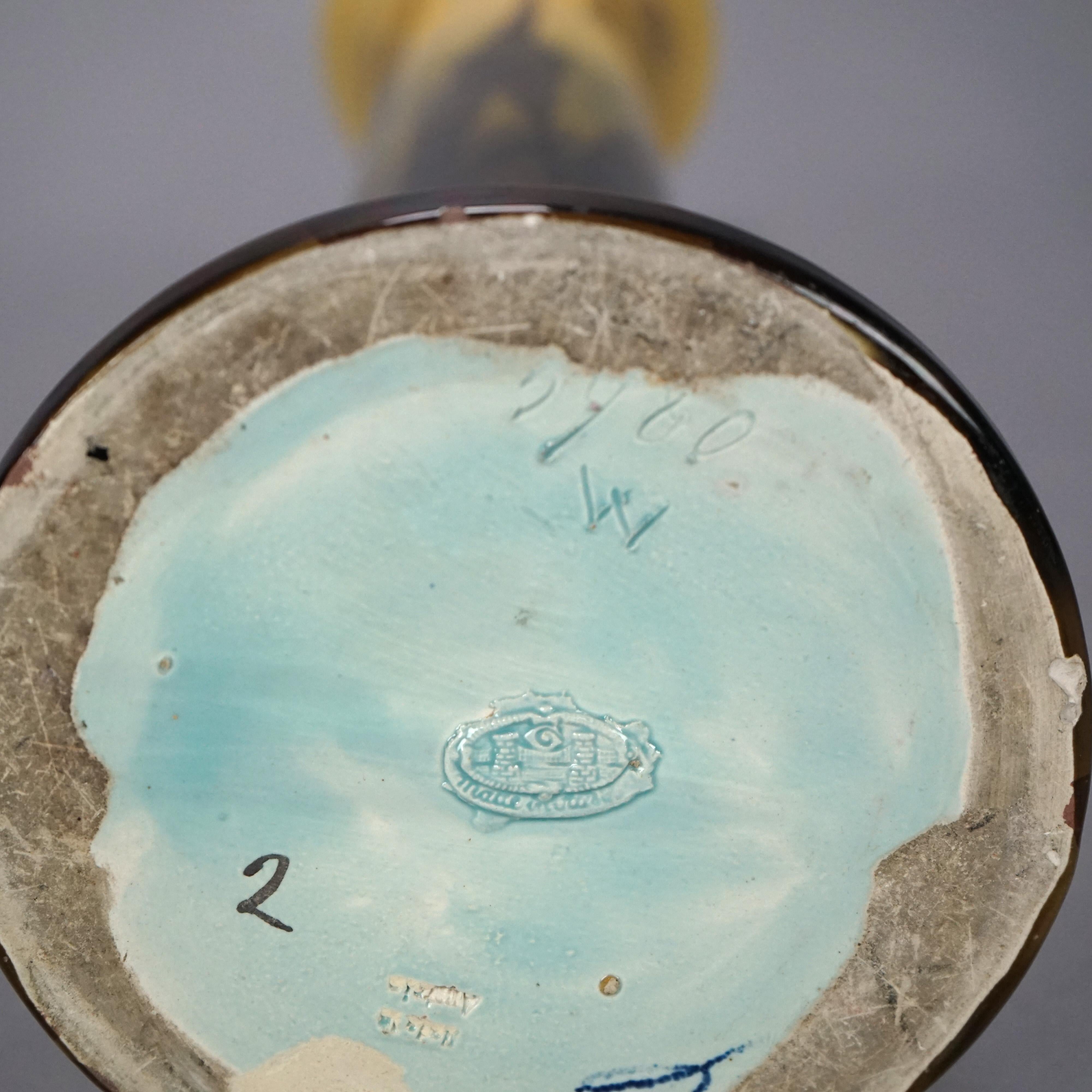 Antique Austrian Arts and Crafts Hand Painted Iris Pottery Vase, Circa ...