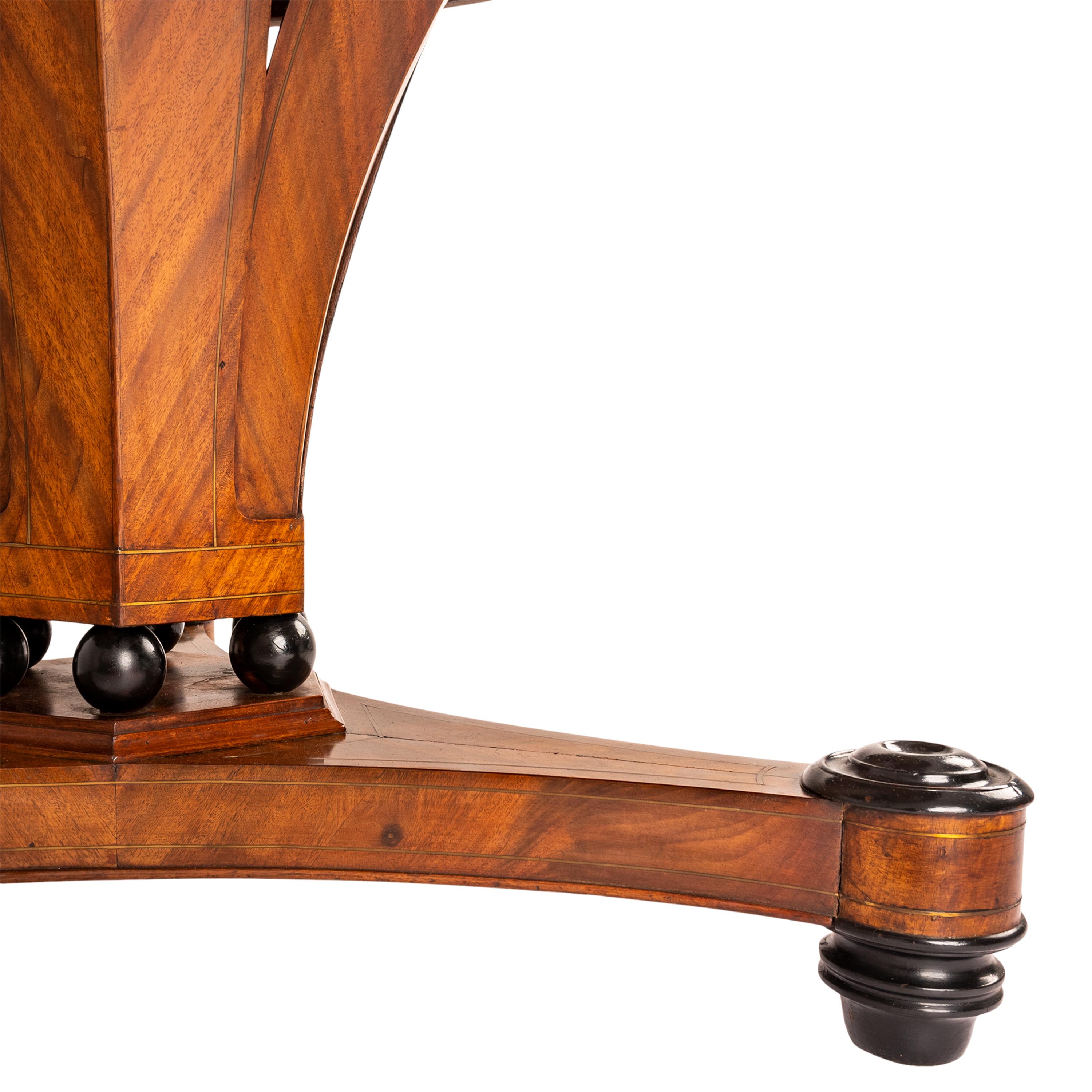 Antique Austrian Biedermeier Circular Walnut Dining Center Table ...