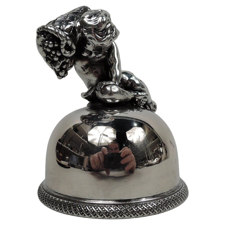 Antique Austrian Biedermeier Classical Silver Bell with Cherub Finial ...