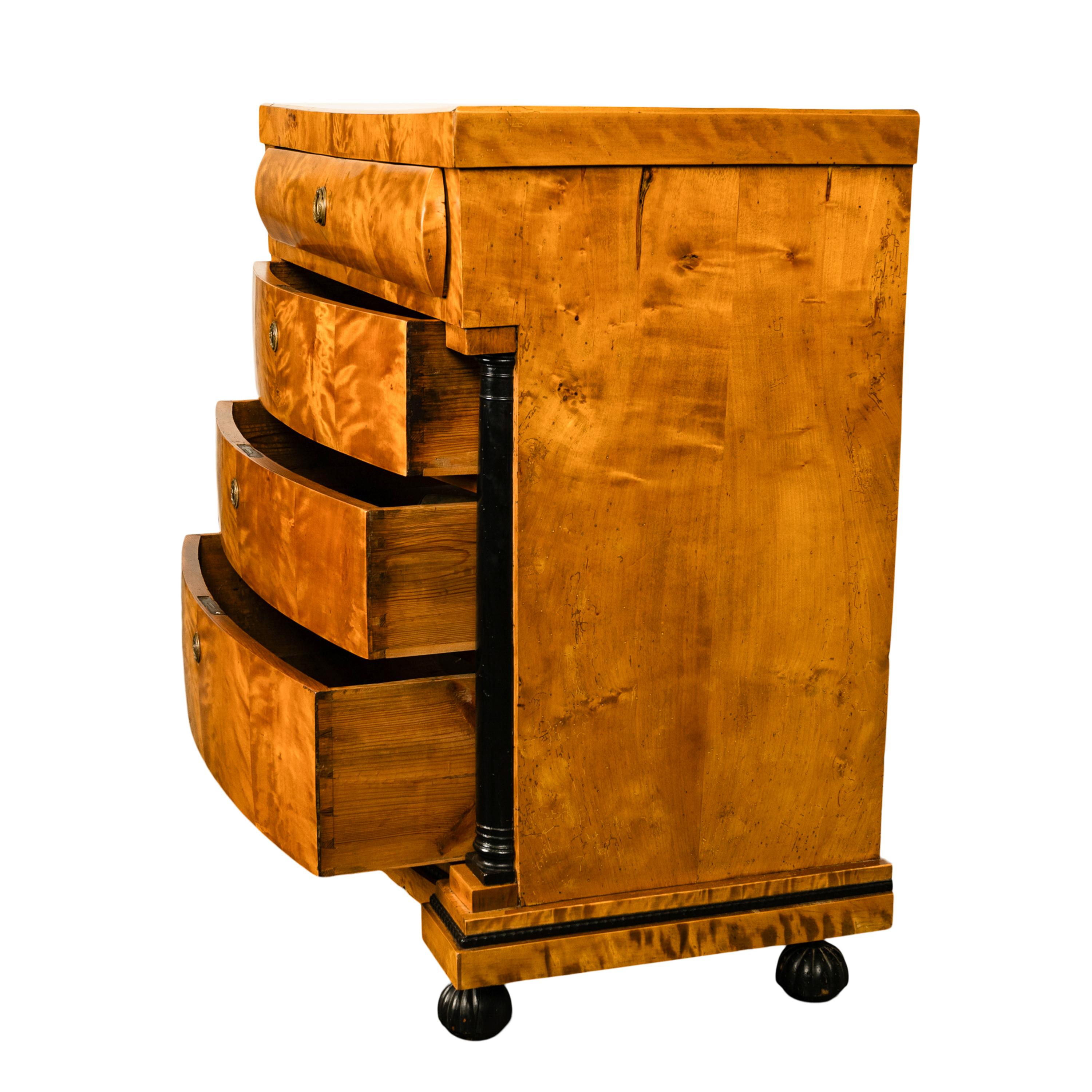 Antique Austrian Biedermeier Golden Birch Ebony Chest of Drawers ...