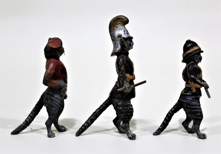Antique Austrian Cast and Cold Painted Bronze Miniatures Cat Figurine ...
