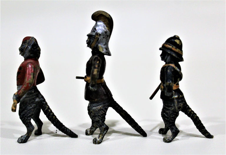 Antique Austrian Cast and Cold Painted Bronze Miniatures Cat Figurine ...