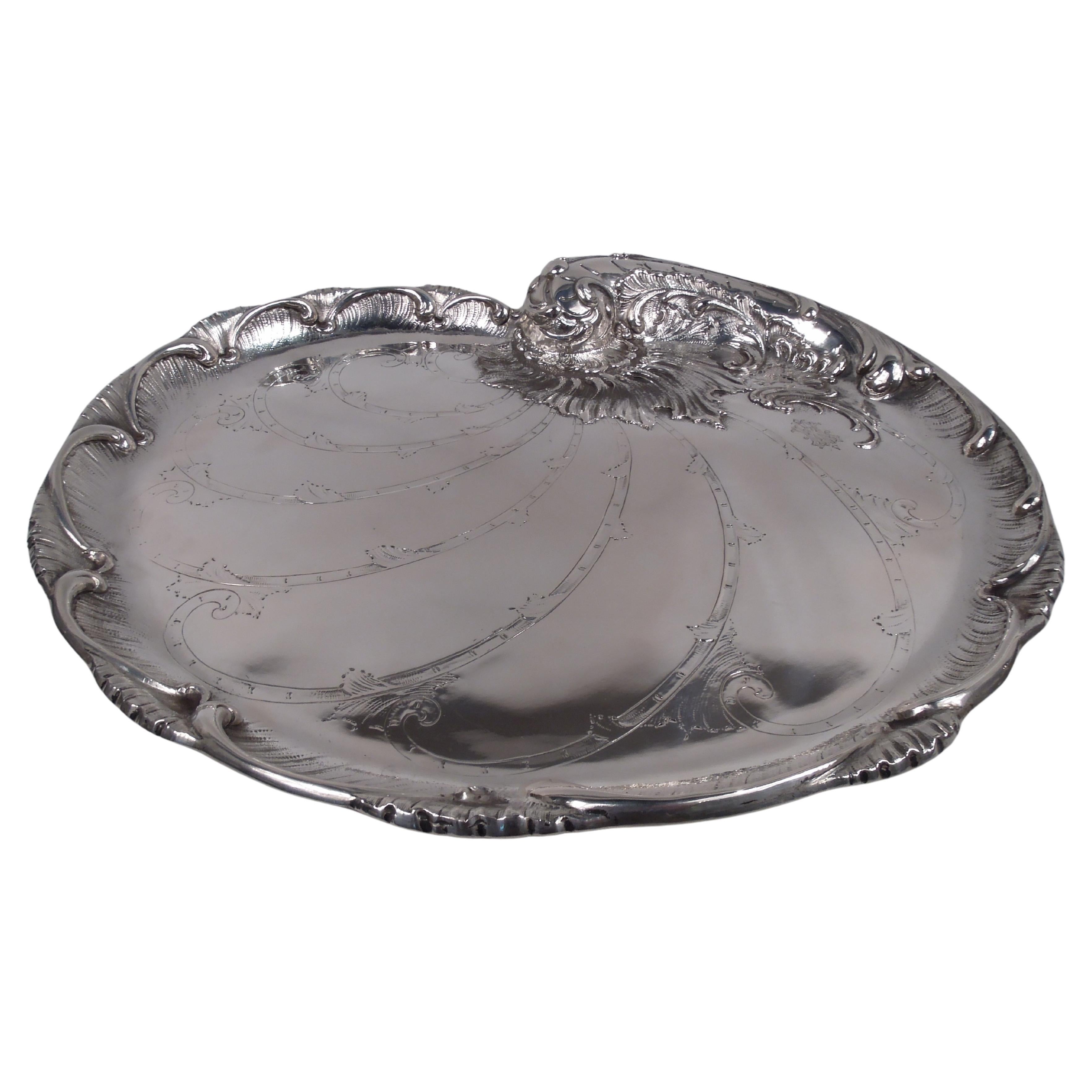 Antique Austrian Classical Silver Round Scallop Shell Tray For Sale at ...