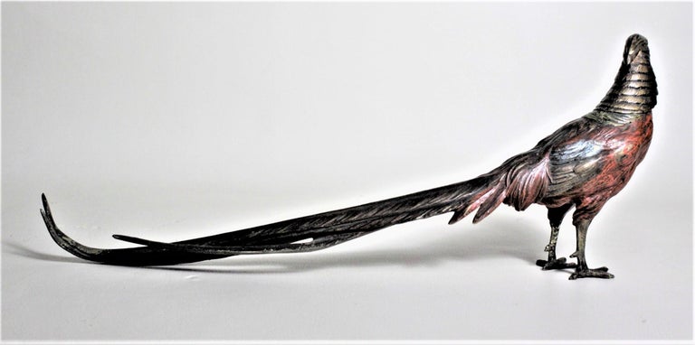 Antique Austrian Cold-Painted Bronze of an Exotic Bird or Pheasant ...