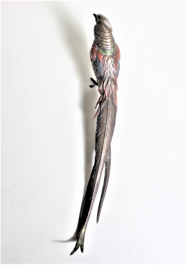 Antique Austrian Cold-Painted Bronze of an Exotic Bird or Pheasant ...