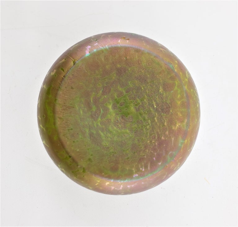 Antique Austrian Loetz Styled Iridescent Art Glass Vase with Metal ...